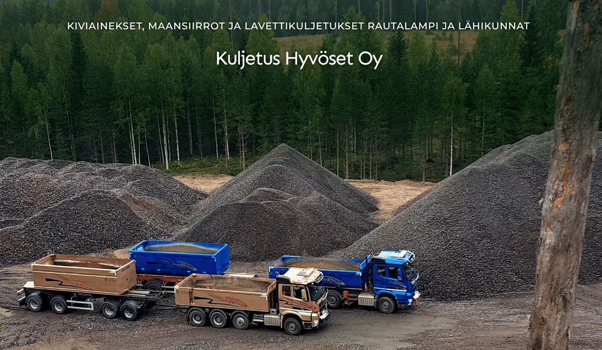 Kiviainekset, maansiirrot, lavettikuljetukset Rautalampi ja Savo